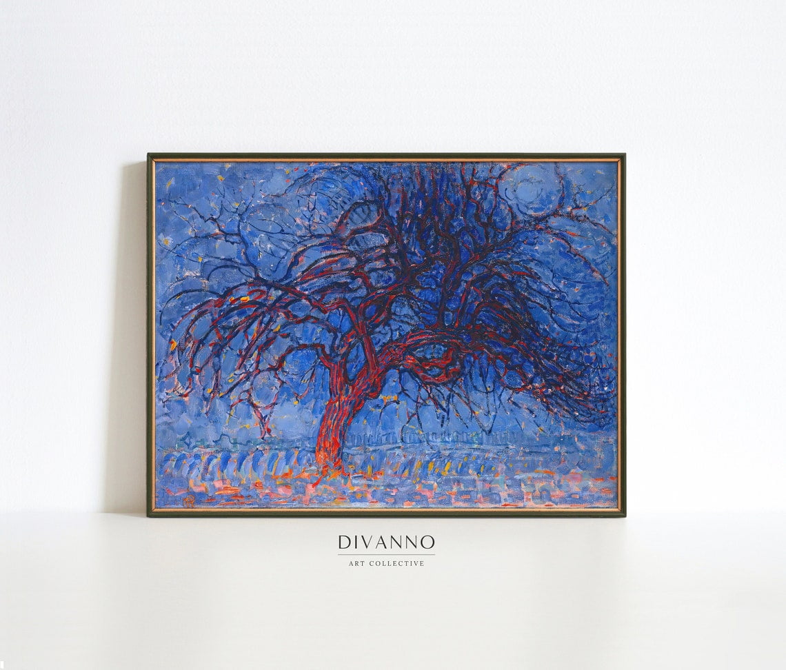 Piet Mondrian Abstract Evening Red Tree Art Print, Bauhaus ...