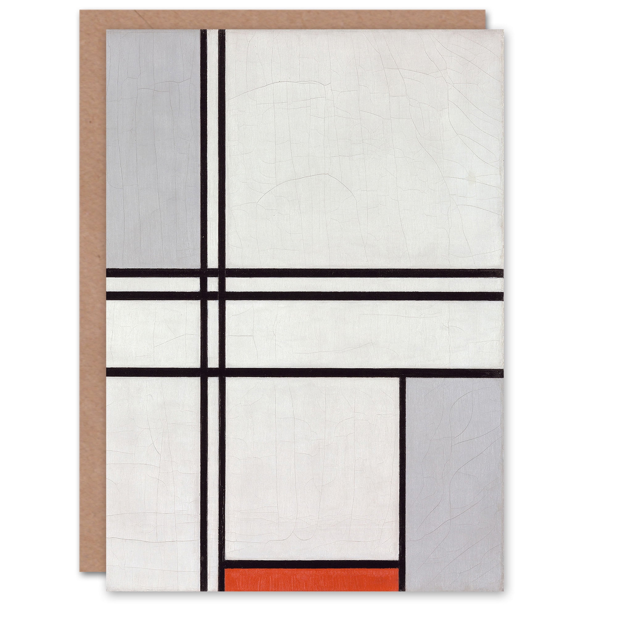 Piet Mondrian Art Card Composition No 1 Gray Red - Walmart.com