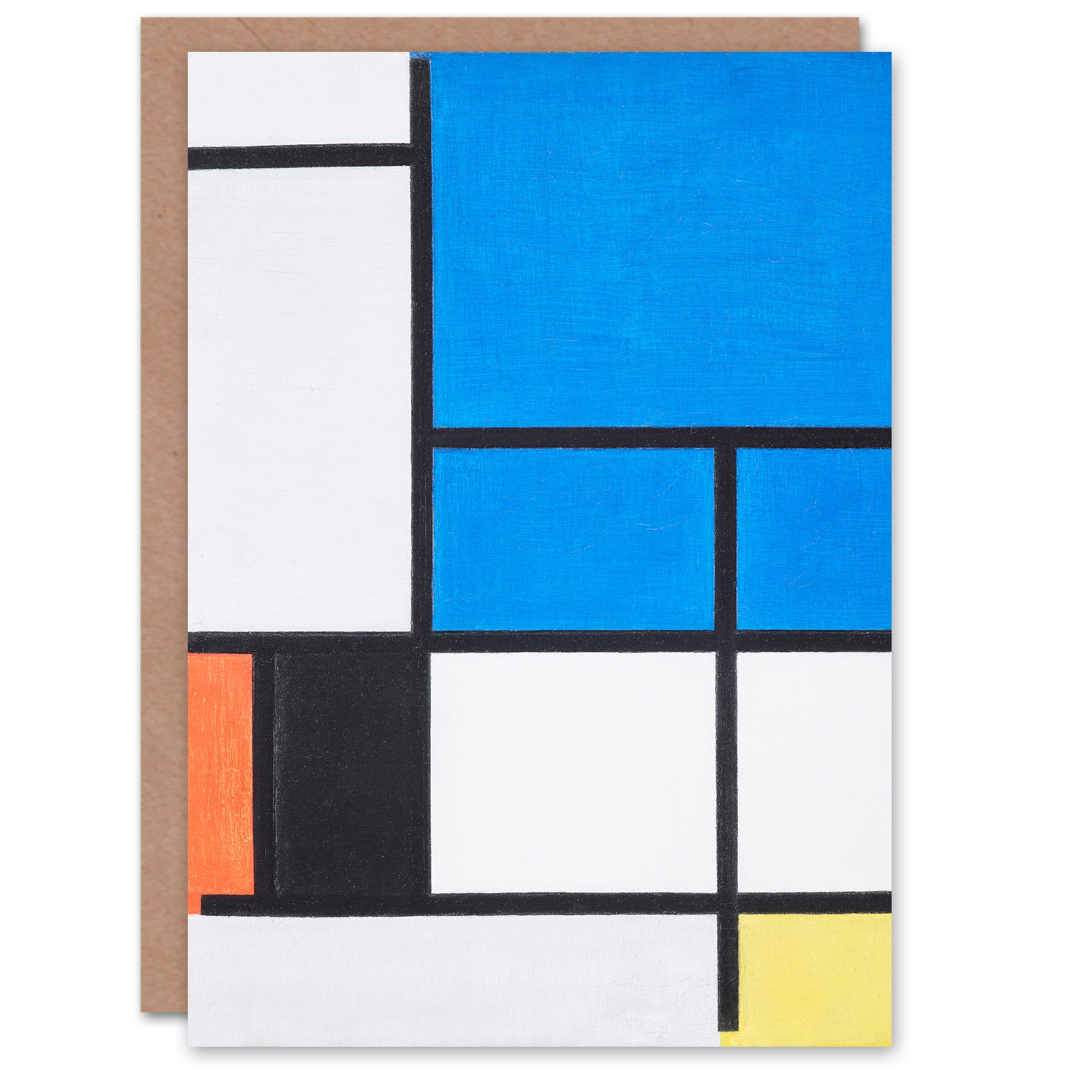 Piet Mondrian Art Card Large Blue Plane Red Black Yellow Gray - Walmart.com