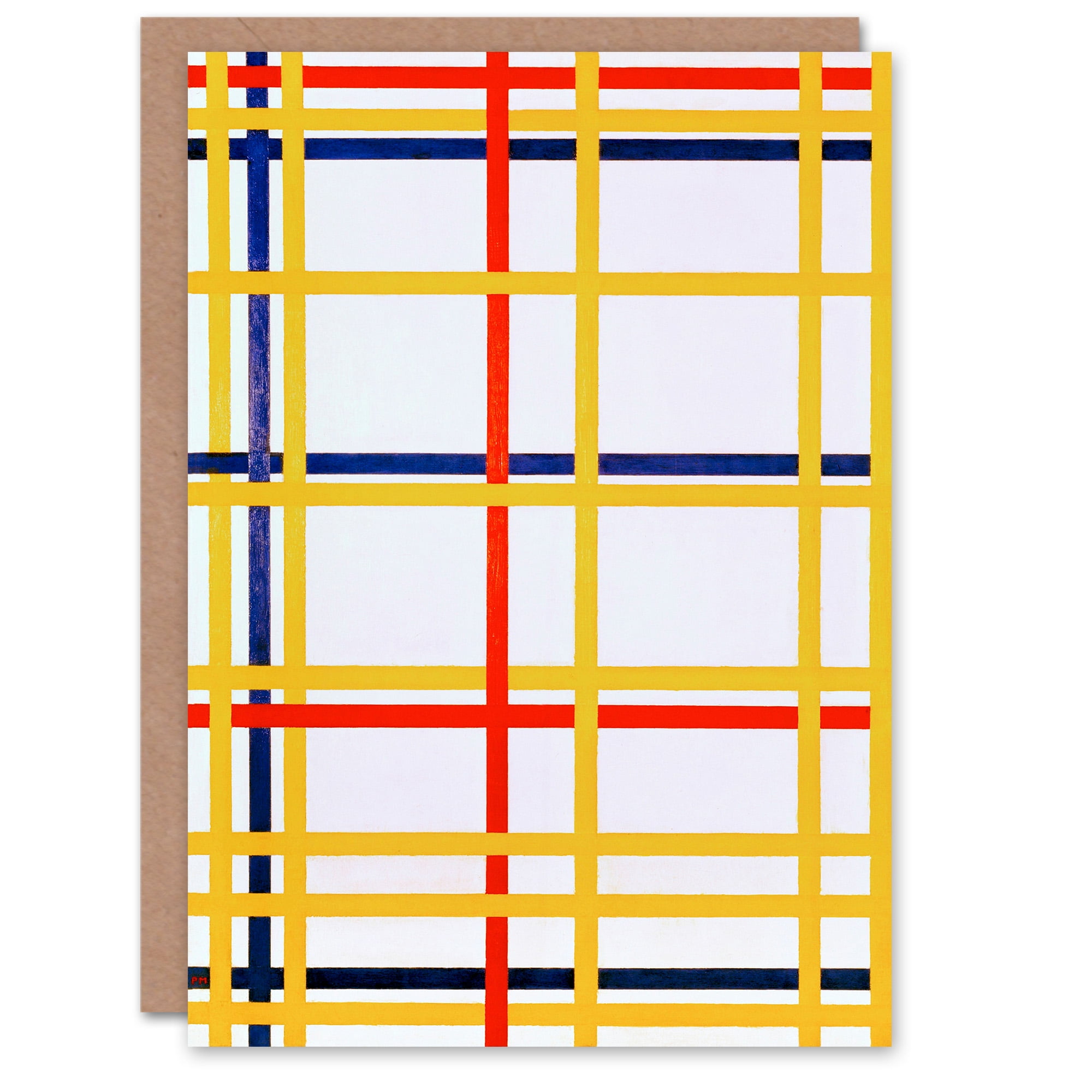 Piet Mondrian Art Card New York City I Geometric Painting - Walmart.com