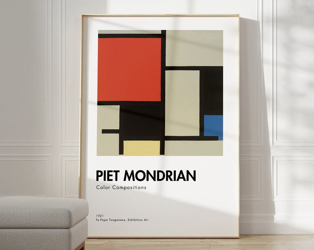 Piet Mondrian Bauhaus Poster - Abstract Bauhaus Mondrian Print Mid ...