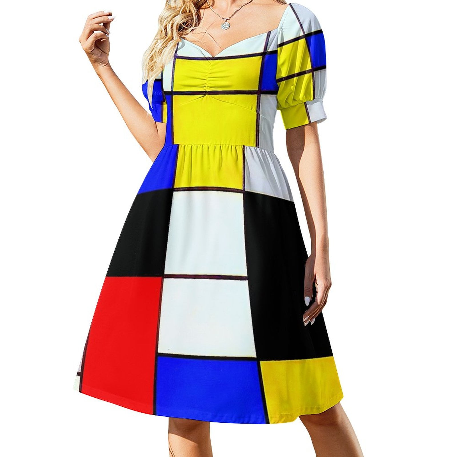 Piet Mondrian - Composition A (Digitally Enhanced) Sleeveless Dress ...