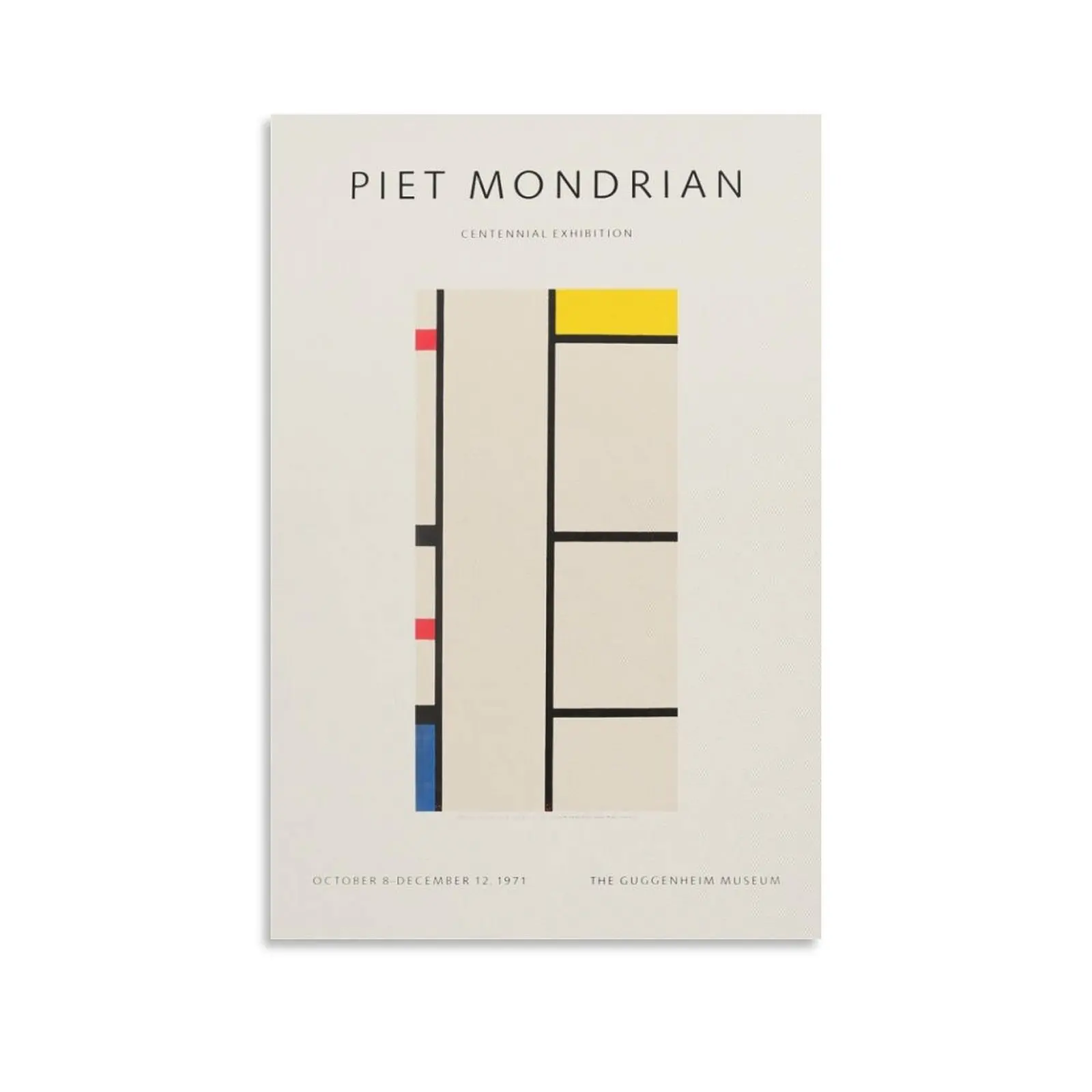 Piet Mondrian - Exhibition poster for the Guggenheim Museum New York ...