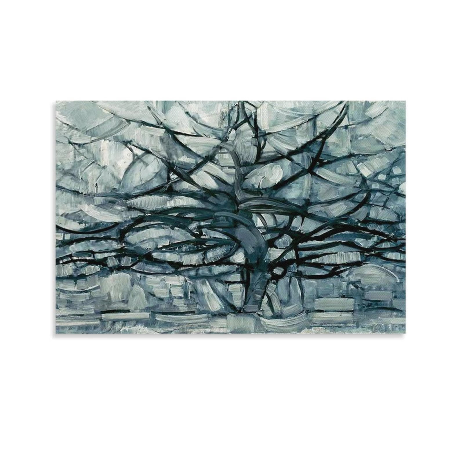 Piet Mondrian The Gray Tree 1911 Geometric Abstract Art Poster Canvas ...