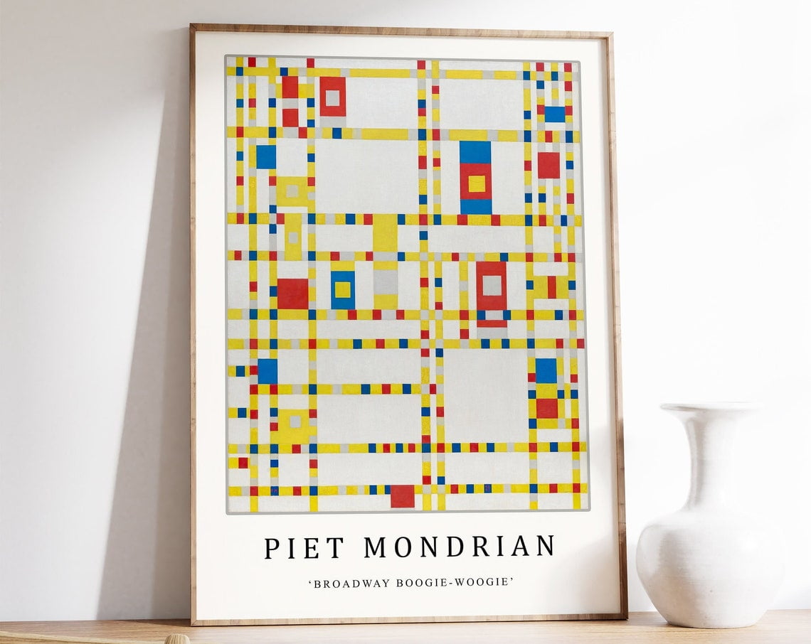 Piet Mondrian Poster, Broadway Boogie-Woogie, Piet Mondrian Art Print ...