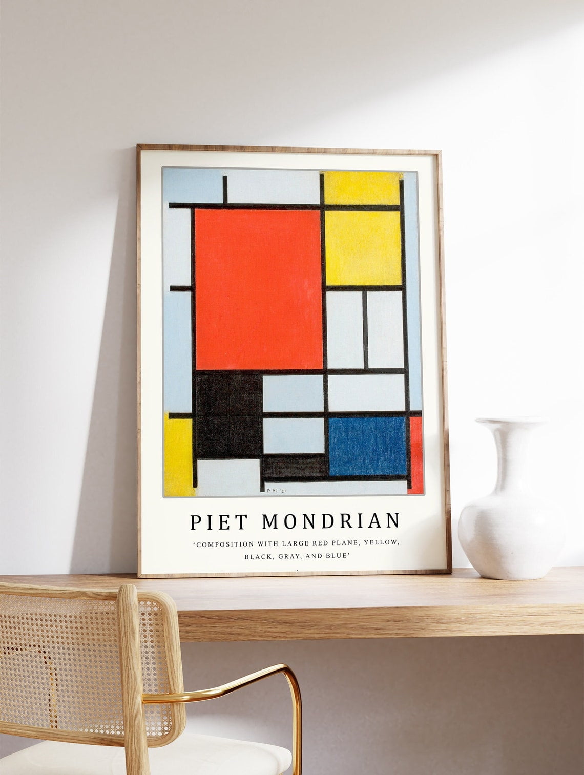 Piet Mondrian Poster, Composition With Large Red Plane , Piet Mondrian ...