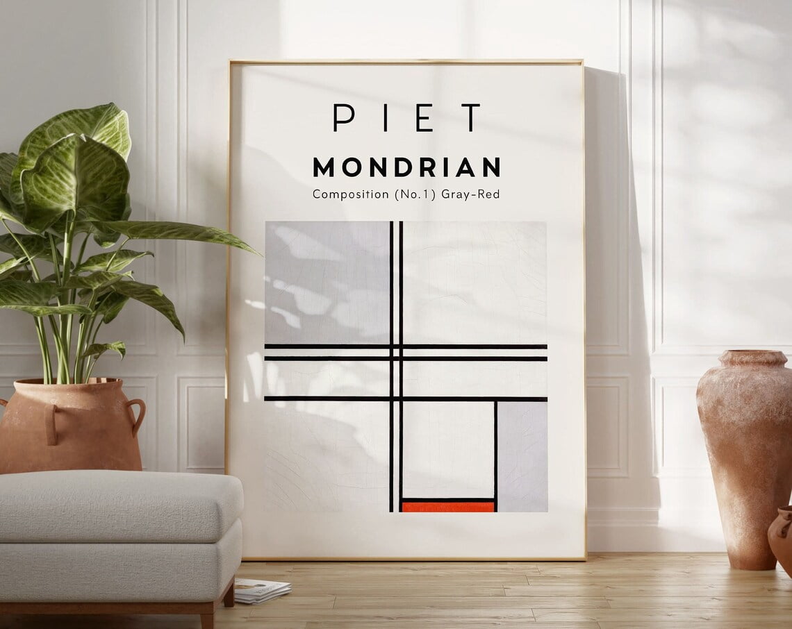 Piet Mondrian Print, Piet Mondrian Poster, Vintage Print, Piet Mondrian ...