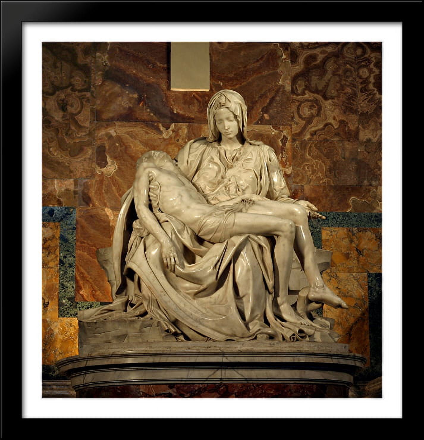 Pieta 28x30 Large Black Wood Framed Print Art by Michelangelo - Walmart.com