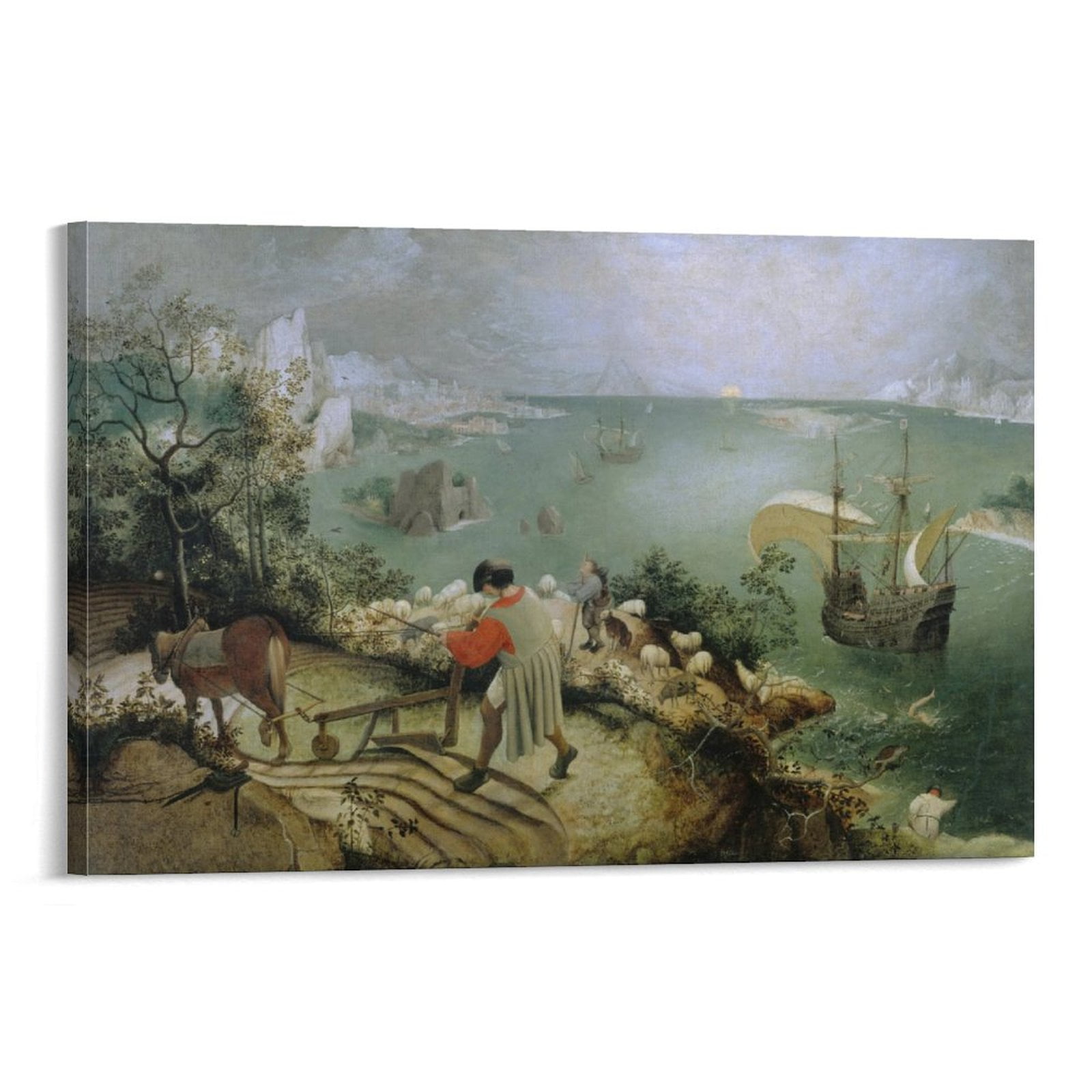 Pieter Bruegel The Elder Landscape with The Fall of Icarus Art Poster ...