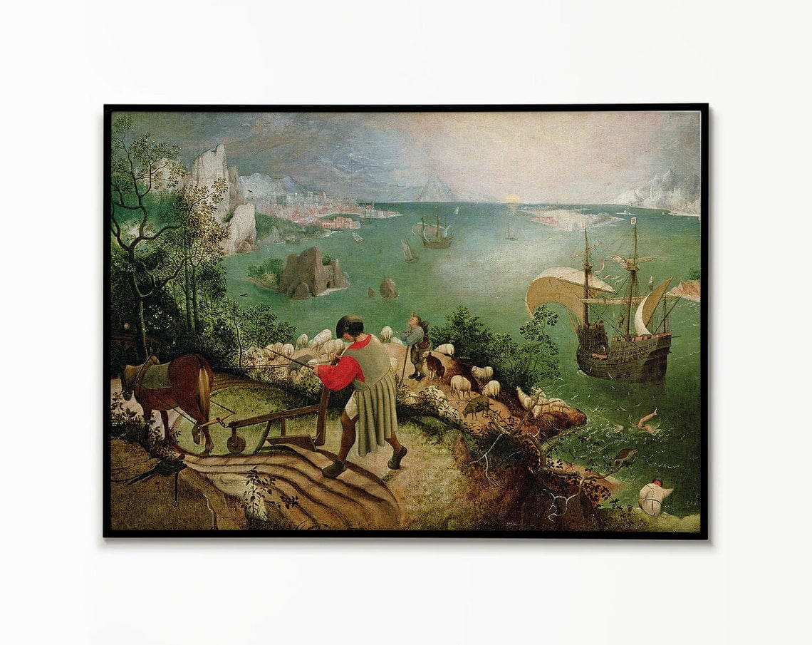 Pieter Bruegel The Elder Landscape With The Fall Of Icarus Poster, Wall ...