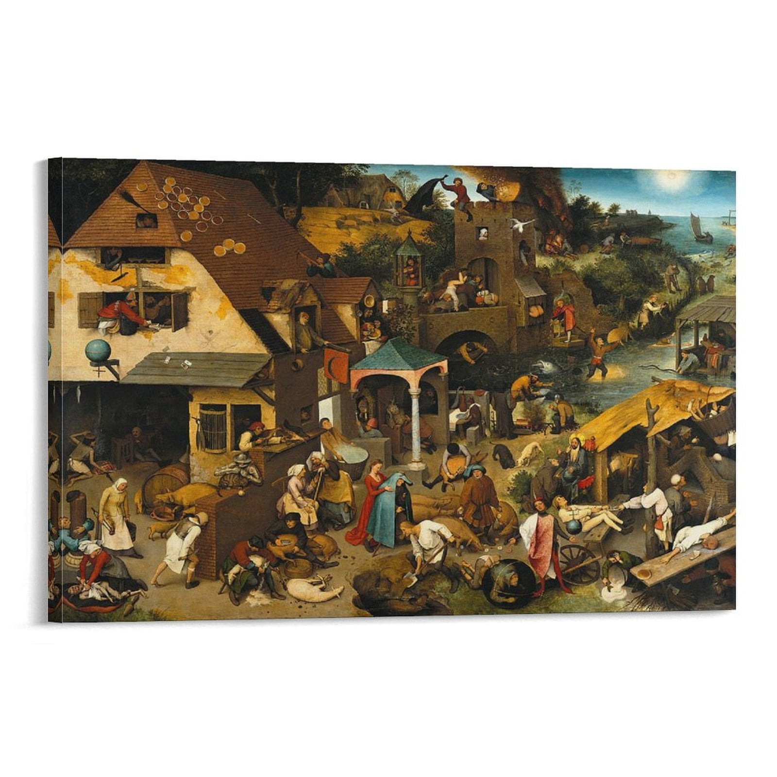 Pieter Bruegel Painting Netherlandish Proverbs 1559 Art Prints Canvas ...