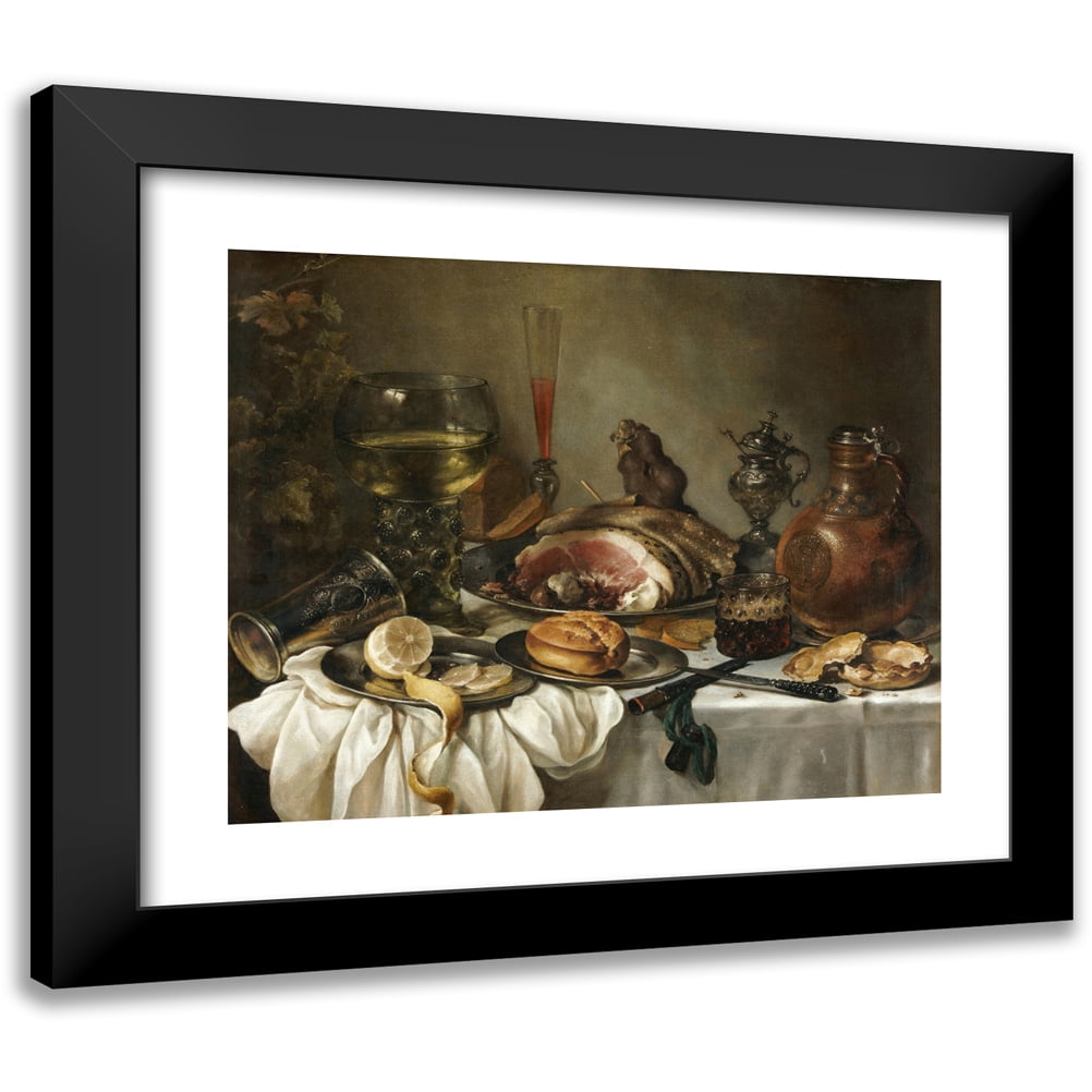 Pieter Claesz 24x20 Black Modern Framed Museum Art Print Titled - Still ...