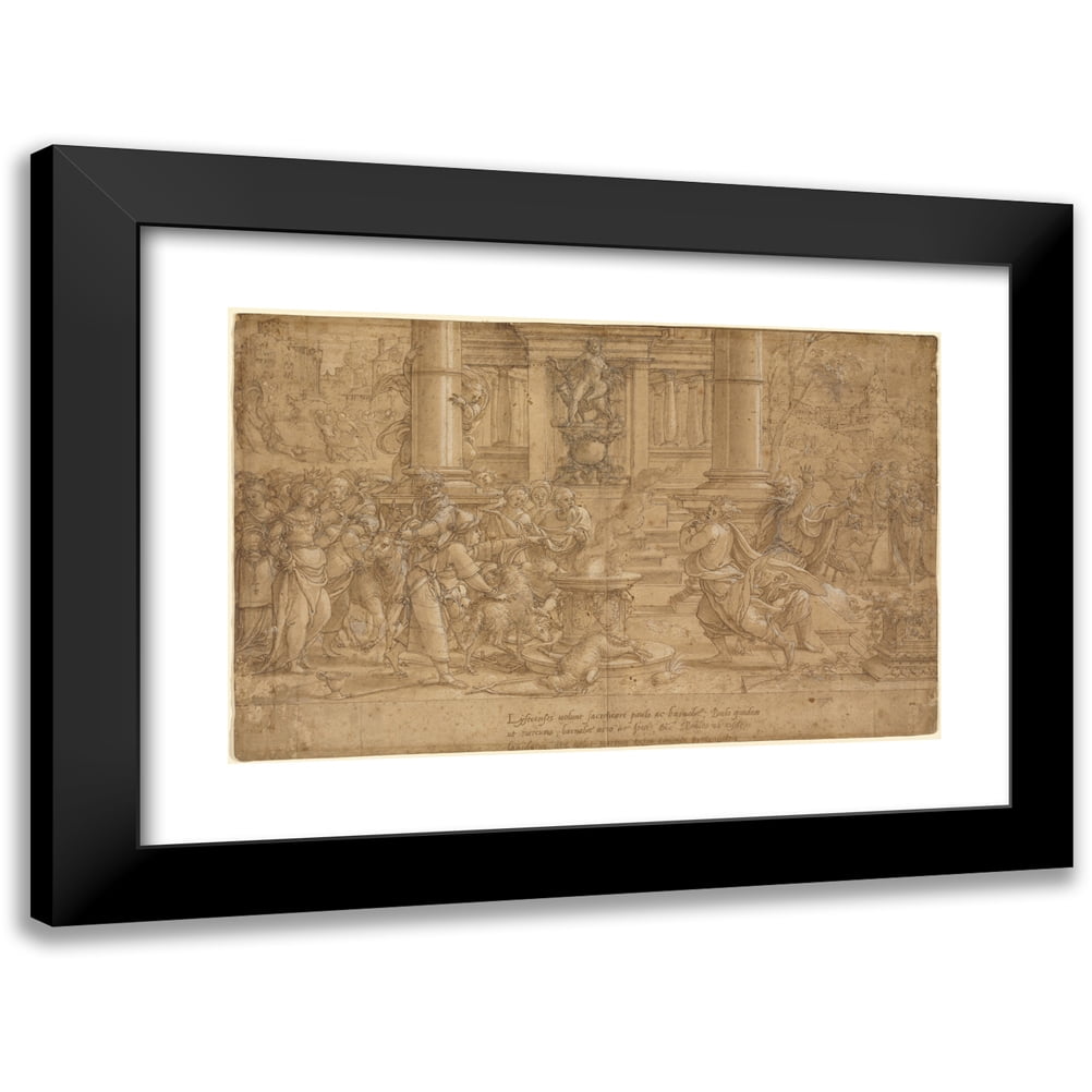 Pieter Coecke van Aelst 18x13 Black Modern Framed Museum Art Print Titled - The Sacrifice at ...