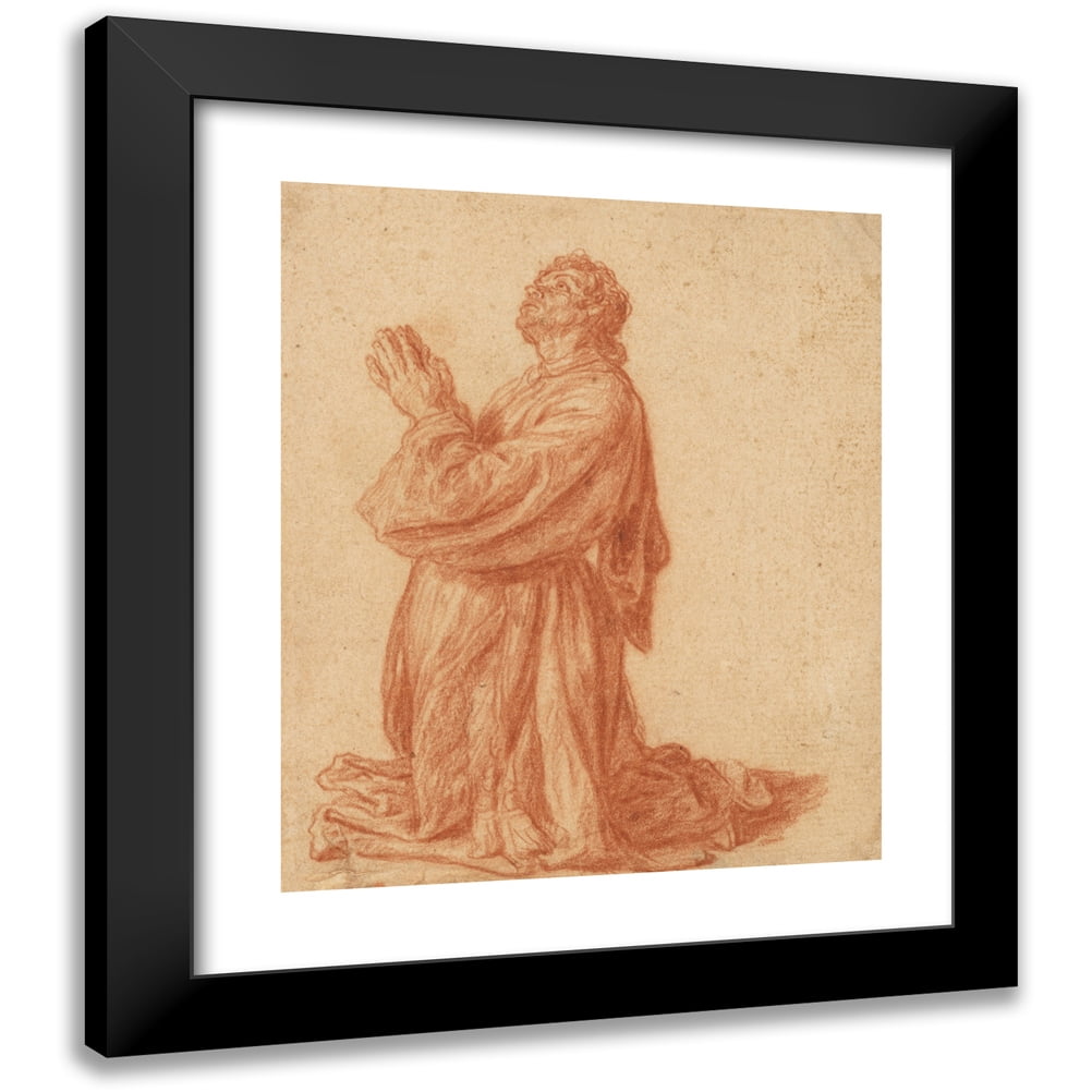 Pieter Lastman 20x23 Black Modern Framed Museum Art Print Titled - Study of a Kneeling Man (1625 ...
