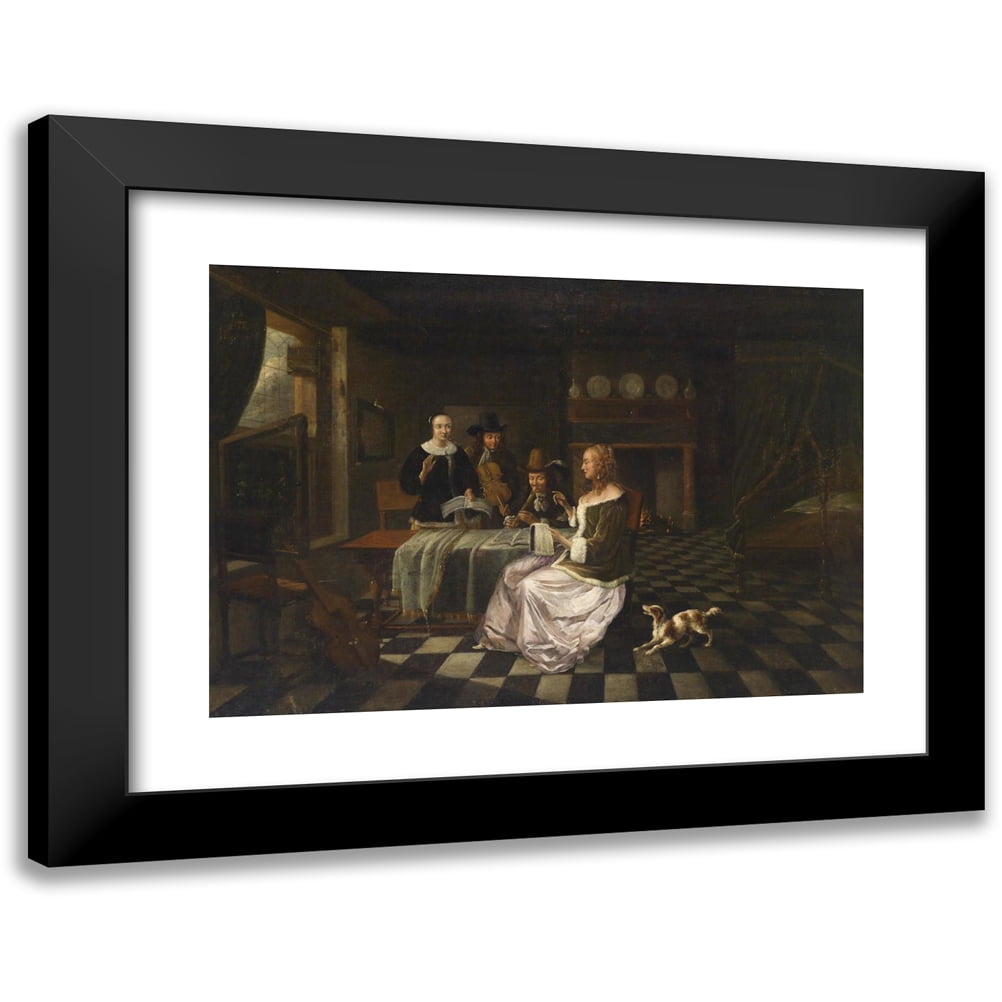 Pieter de Hooch (circle) 24x18 Black Modern Framed Museum Art Print ...