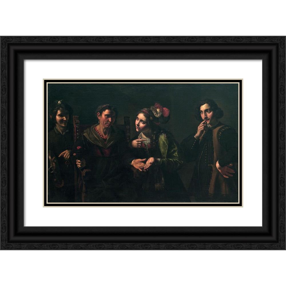 Pietro Paolini 14x11 Black Ornate Wood Framed Double Matted Museum Art ...