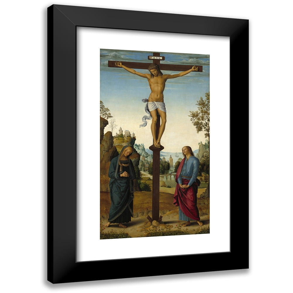 Pietro Perugino 12x18 Black Modern Framed Museum Art Print Titled - The Crucifixion with the ...