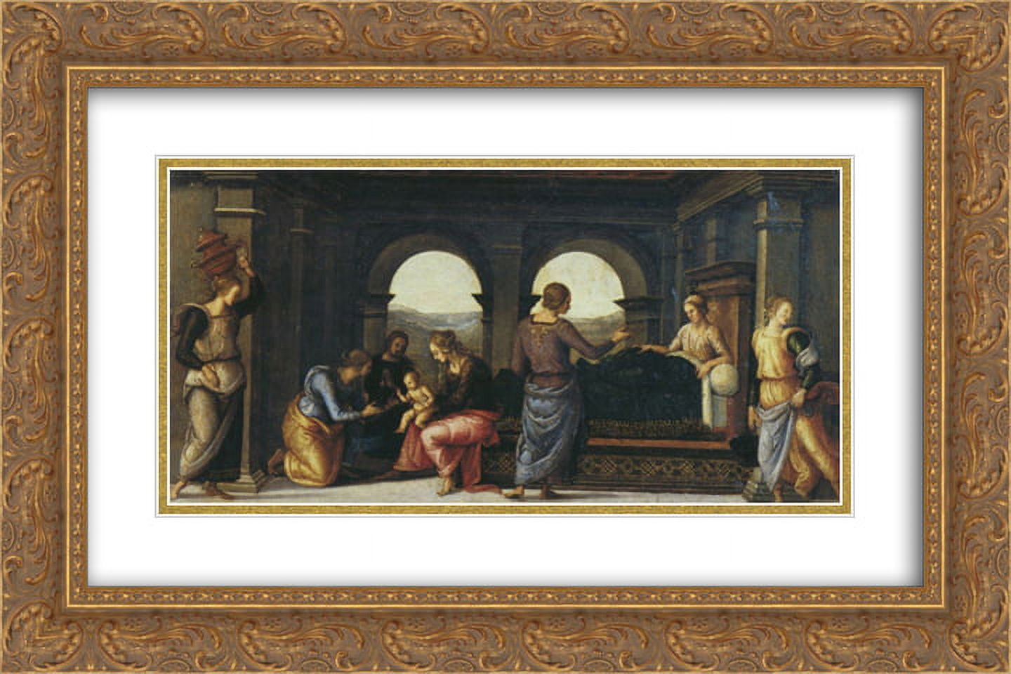 Pietro Perugino 2x Matted 24x16 Gold Ornate Framed Art Print 'Pala di ...
