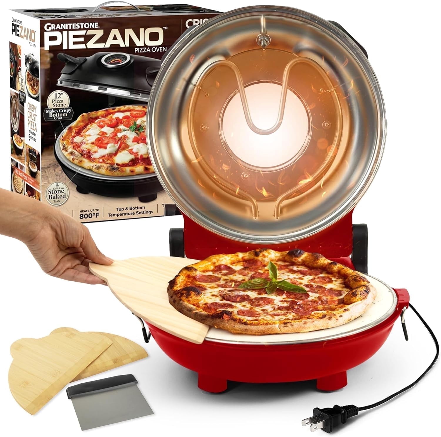 GraniteStone, Indoor Pizza Oven & Grill, 12", Electric Up To 800¬∞F ...
