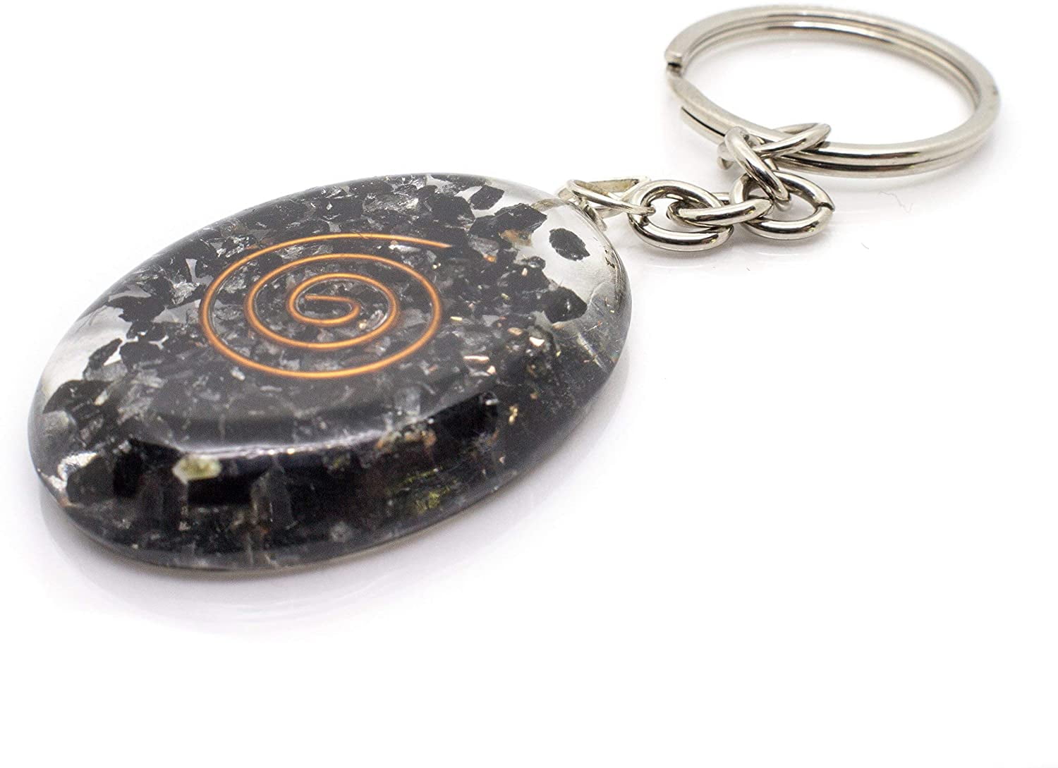 Piezo Electric Orgonite Keychain with Bionized Black Tourmaline Crystals - With a Premium ...