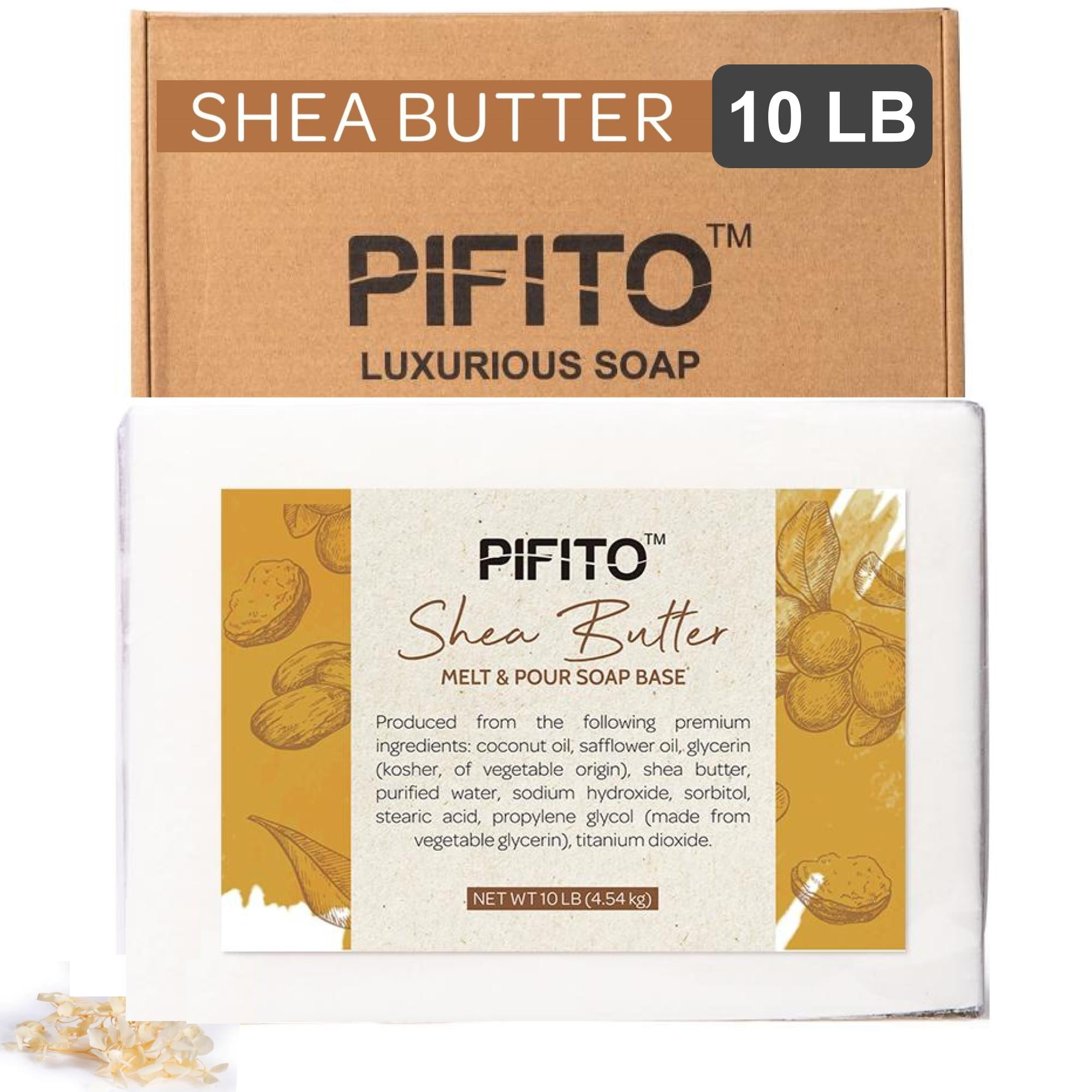 Pifito Shea Butter Melt And Pour Soap Base 10 Lb │ Bulk Premium 100