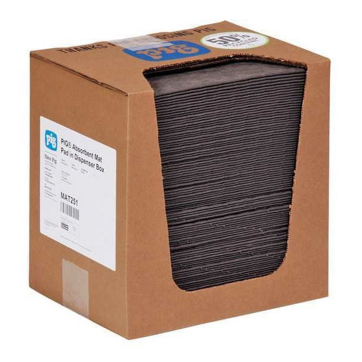 PIG Universal Absorbent Pad, Gray, Pack of 100, 12 oz, 10x13 in, MAT251 ...