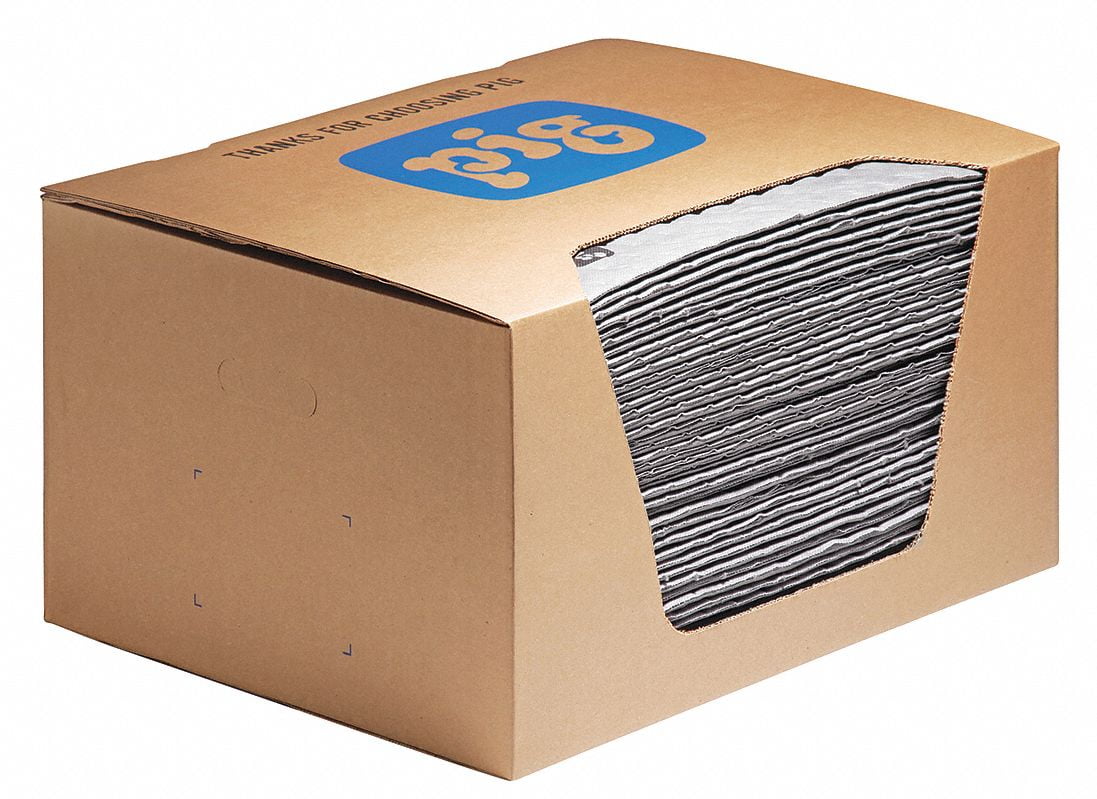 Pig Absorbent Pad,Universal,Gray,PK50 MAT2101 - Walmart.com