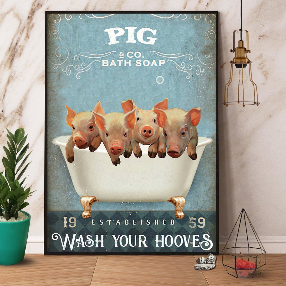 Pig Bath Soap Established Wash Your Hooves Cute Pig Vintage Vertical ...