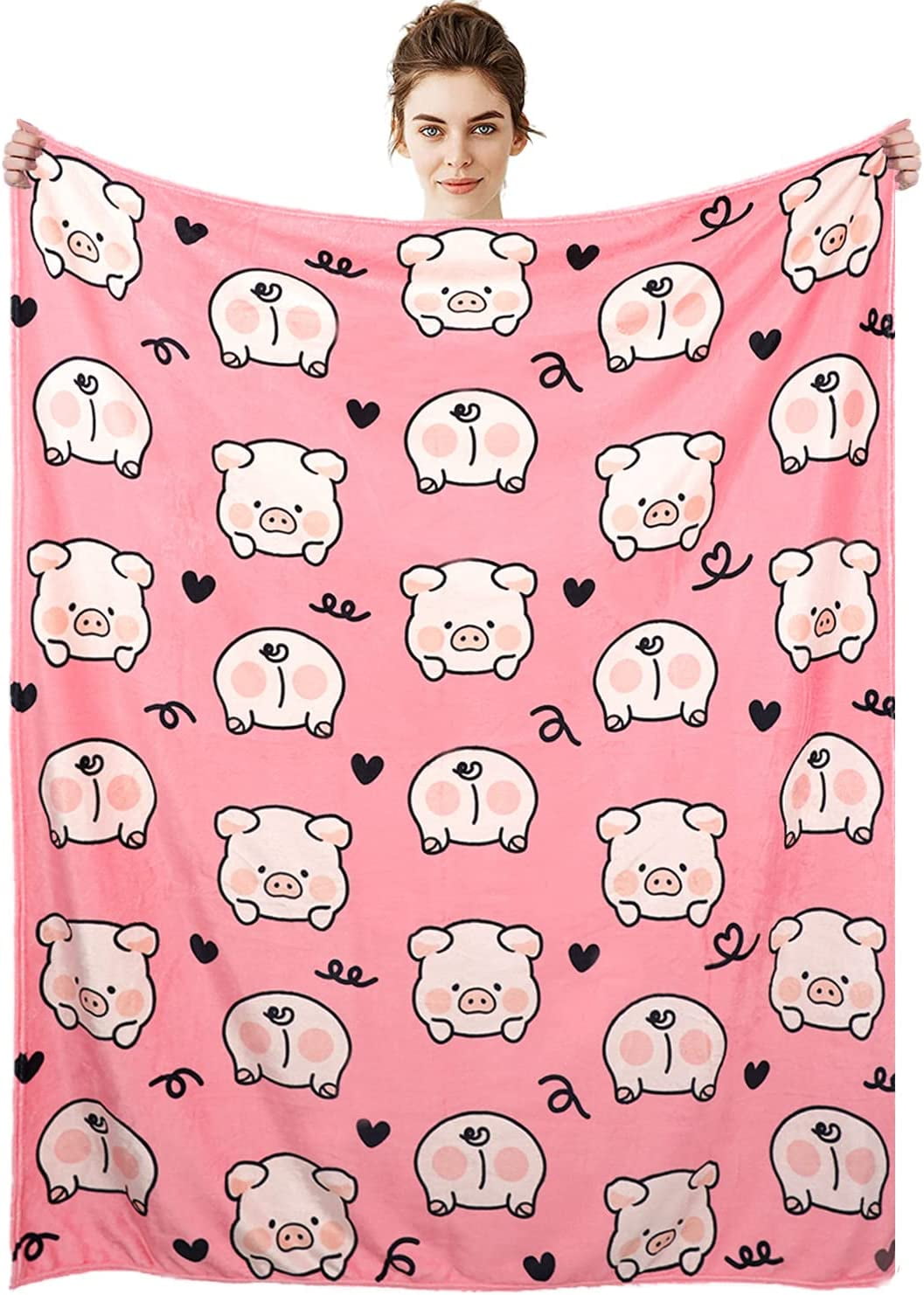 Pig Blanket 50"x60" Cute Pink Pig Throw Blanket for Boys Girl Women Pig ...