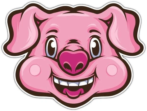 Pig Boar Face Cartoon Car Window Stickerphone Decal Water Bottle ...