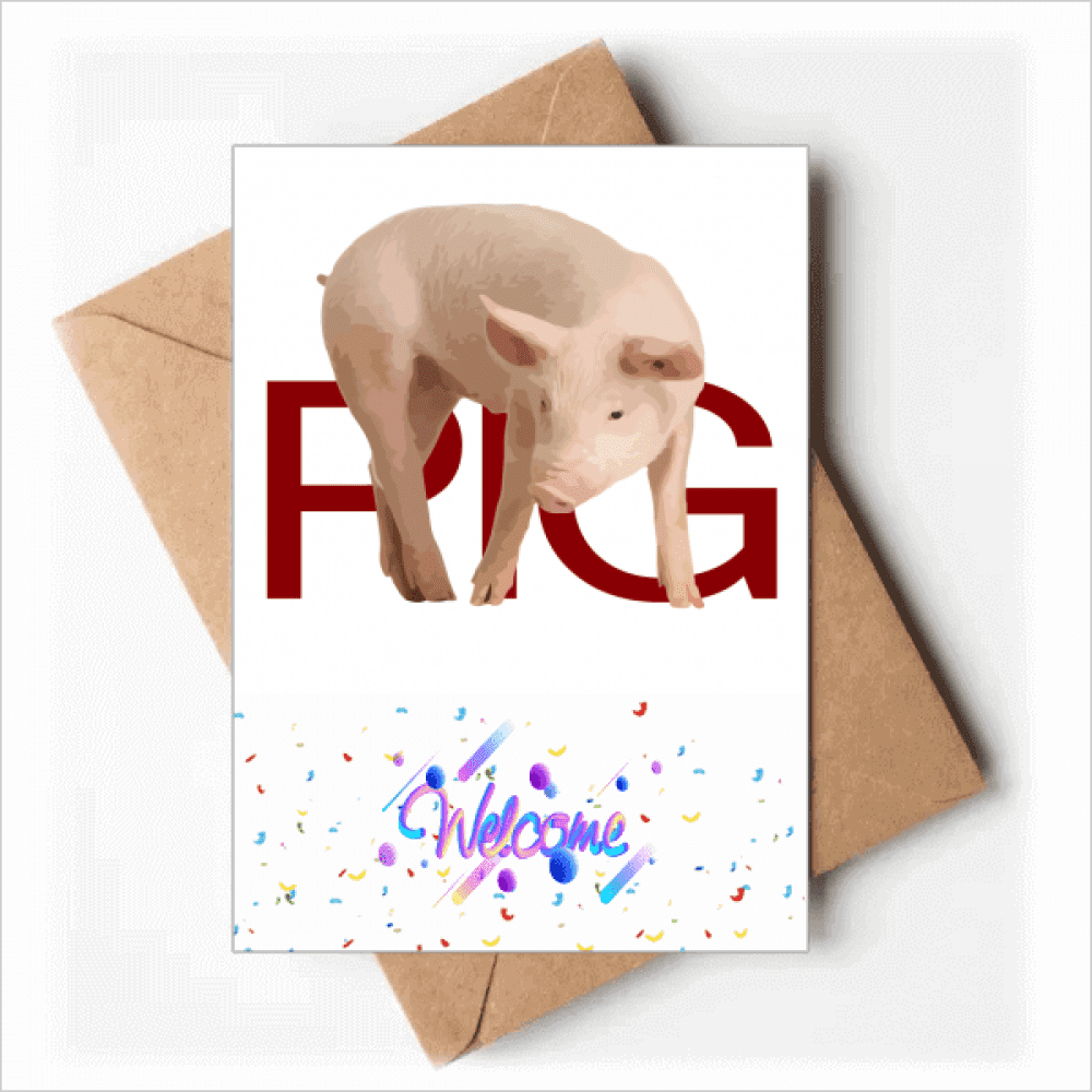 Pig Breeding Animals Art Deco Fashion Welcome Back Greeting Cards ...