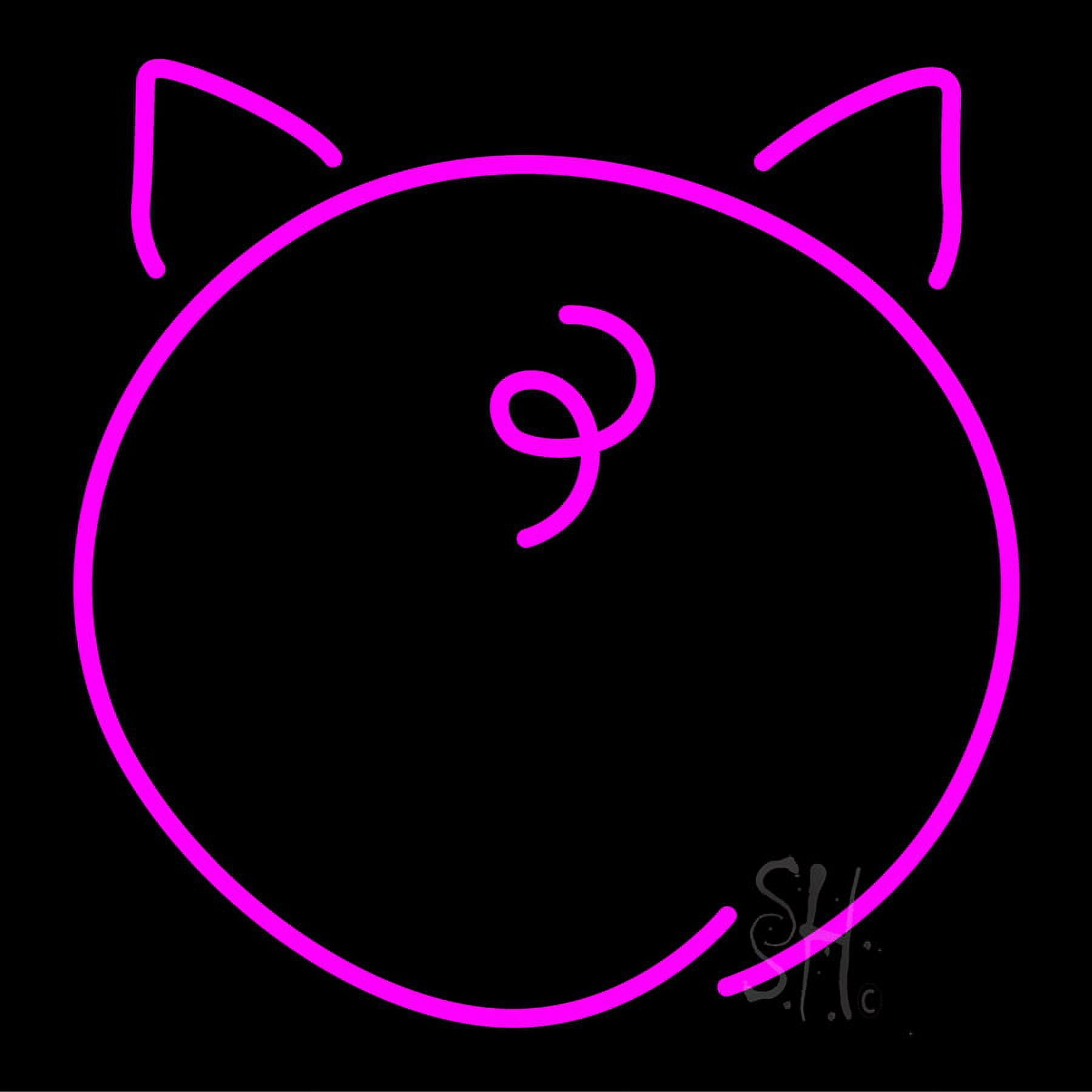 Pig Butt LED Neon Sign 24" Tall x 24" Wide - inches Black Square Cut ...