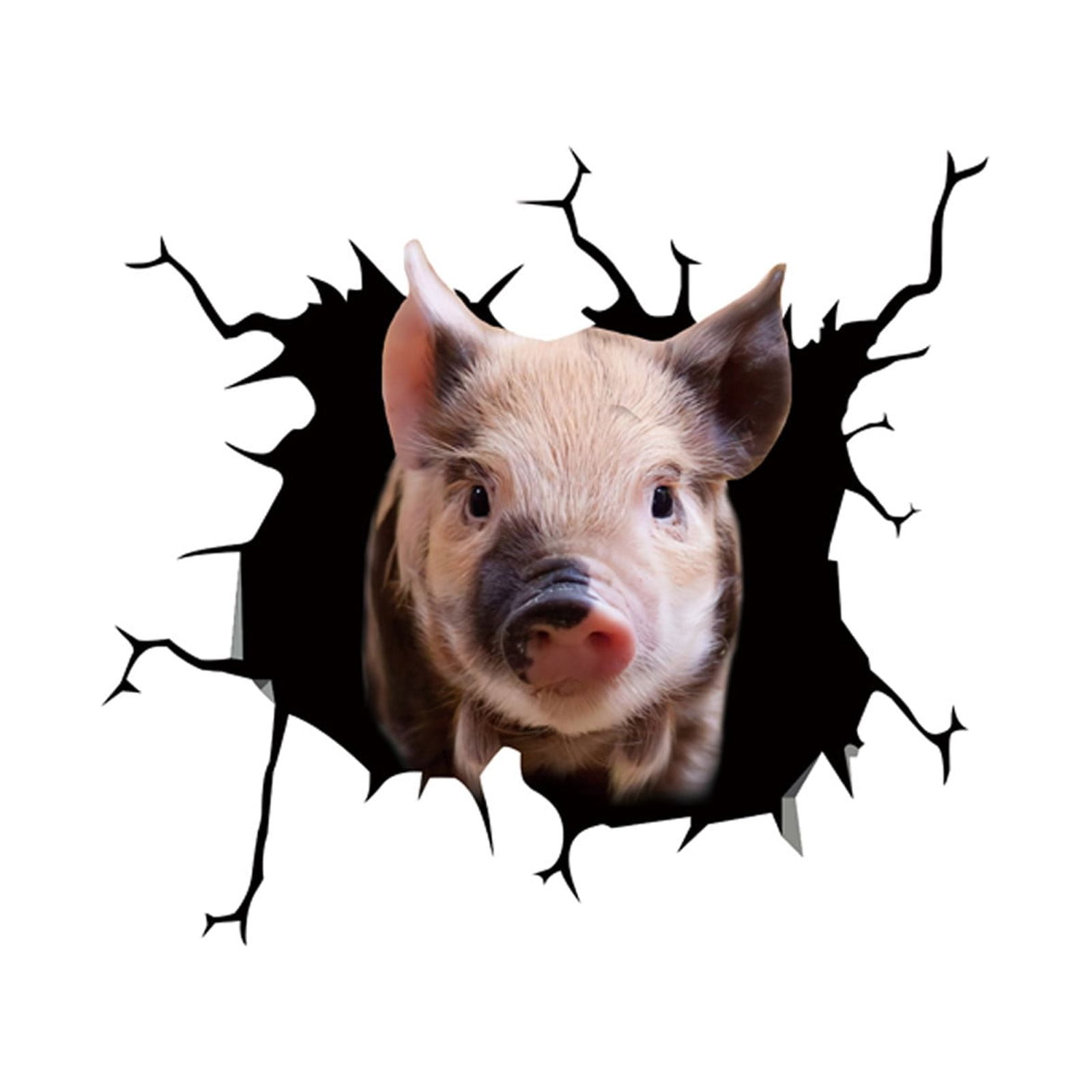 Pig Crack Car Sticker Pet Funny Puppy Lover Decorations Window Paste ...
