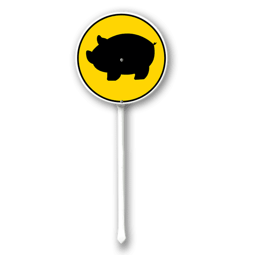 Pig Crossing Sign with Lawn Stake 9.2 x 9.2 inch House Number Sign for ...