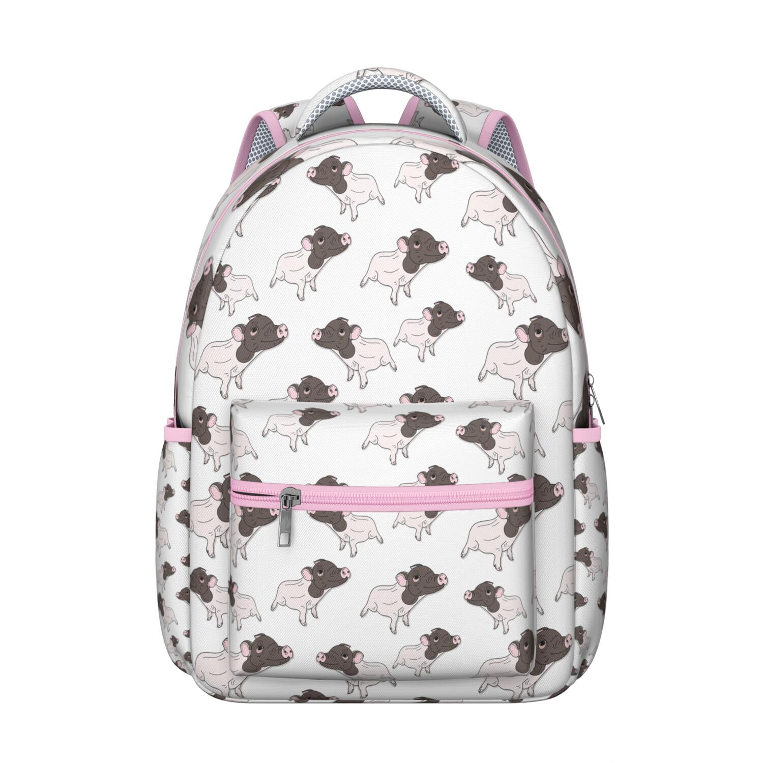 Pig Design Backpack - Large Waterproof Bookbag for College & Office ...