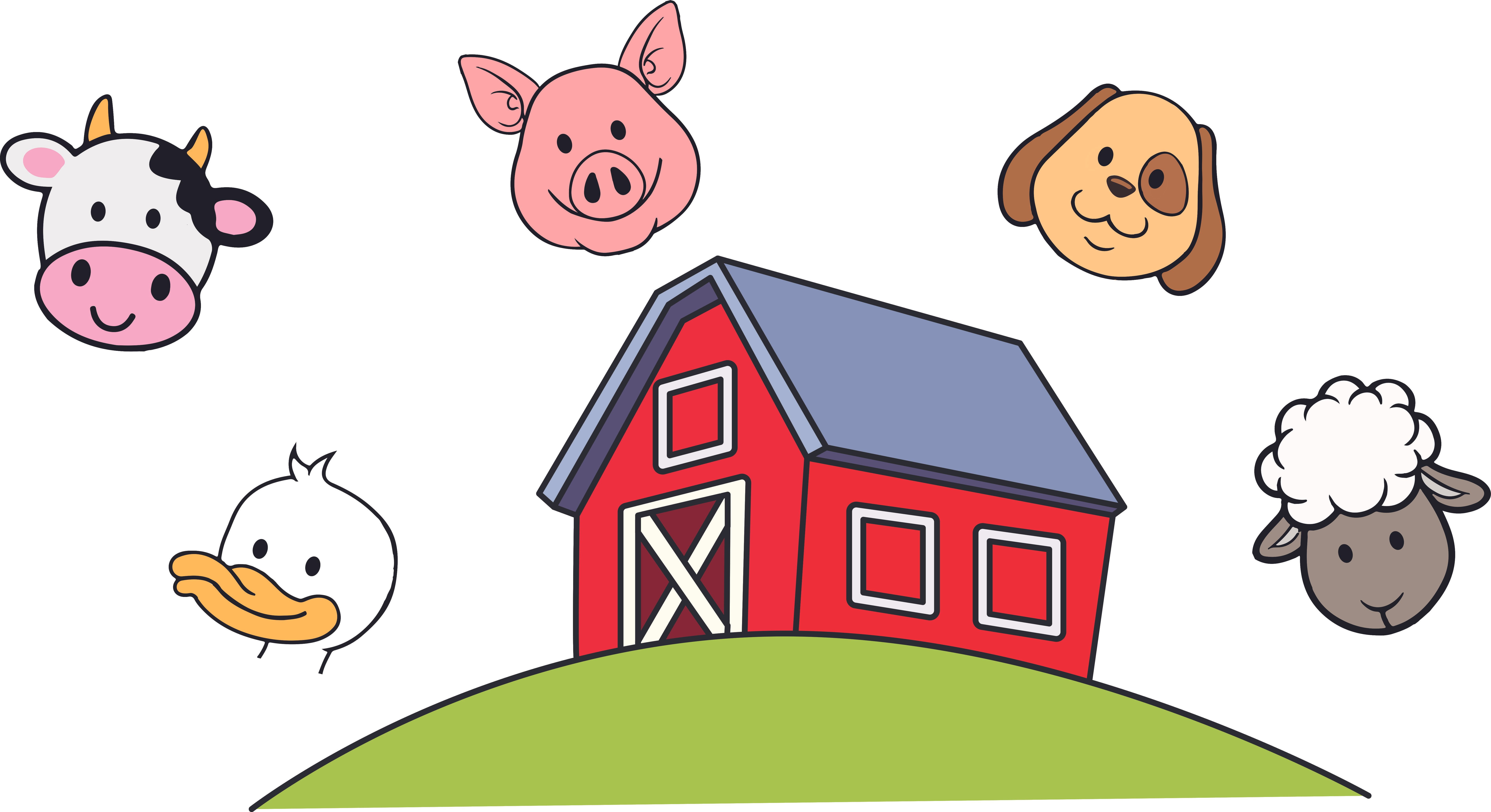 Pig Duck Sheep Cow Farm Animal Decors Wall Sticker Art Design Decal for ...