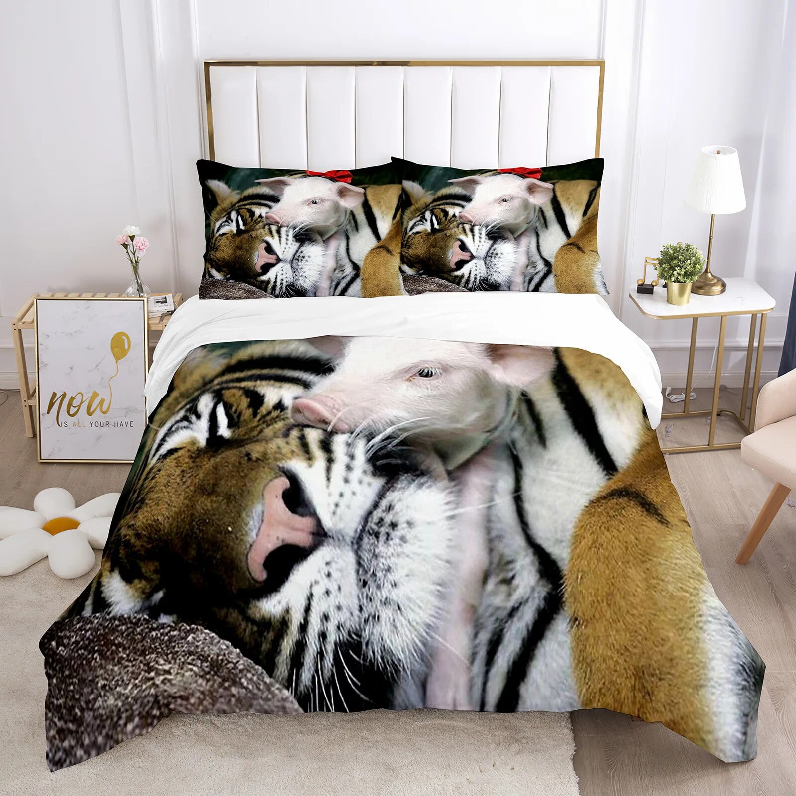 Pig Duvet Cover Set Pig Play Guitar Cute Animals Theme Teens Polyester ...