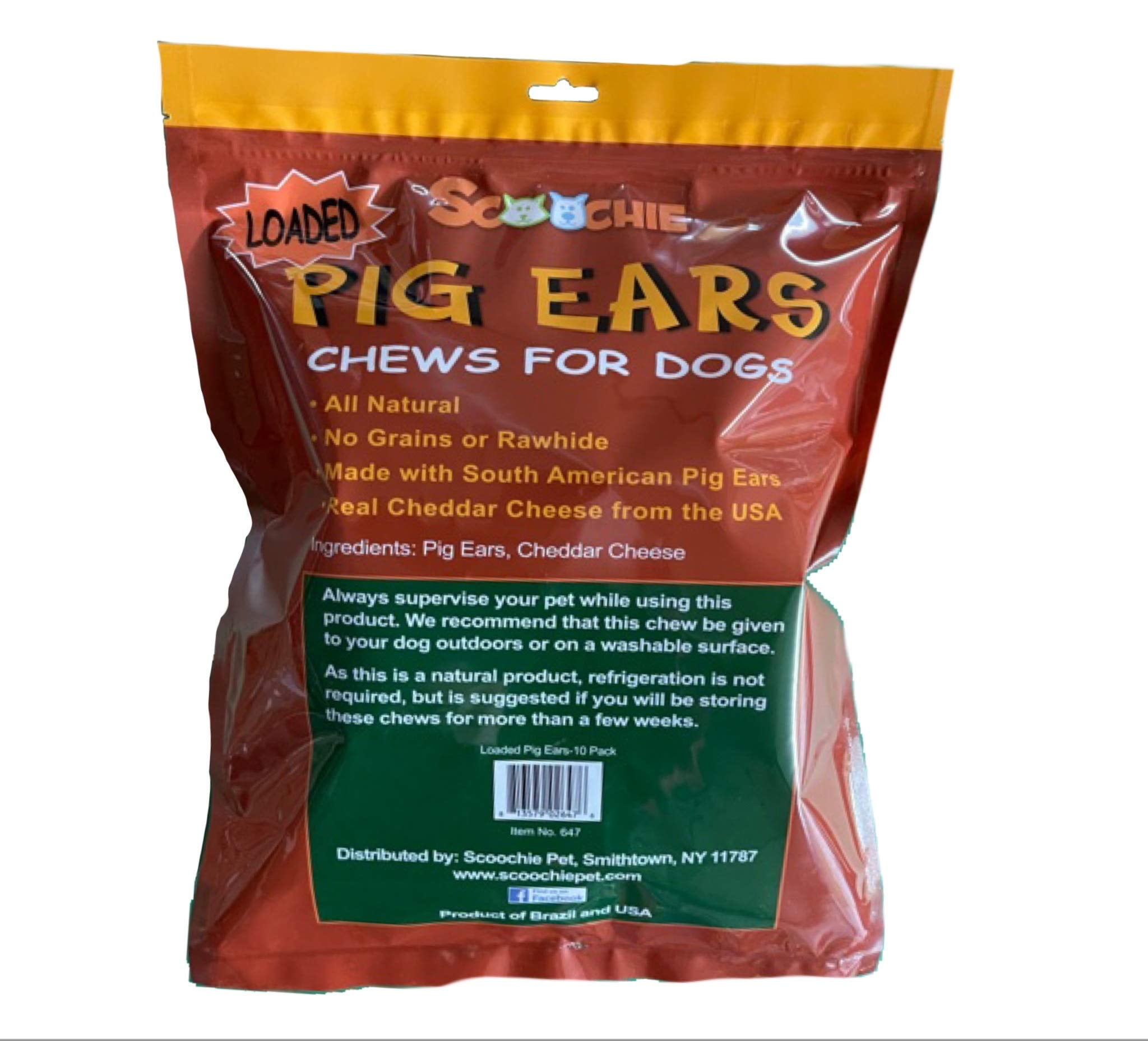 Pig Ears Dog chew Bacon and Cheese H2FSDFlavor | with Real Cheddar ...