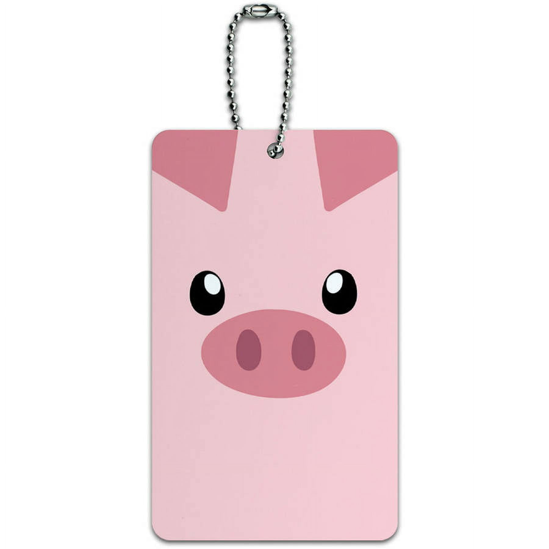 Pig Face Close-up Farm Animal ID Tag Luggage Card for Suitcase or Carry ...