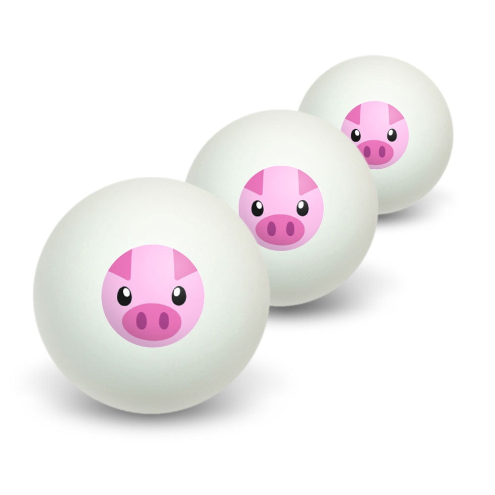Pig Face - Closeup Farm Animal Novelty Table Tennis Ping Pong Ball 3 ...