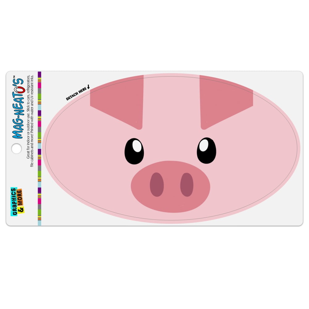 Pig Face Farm Animal Automotive Car Refrigerator Locker Vinyl Euro Oval ...