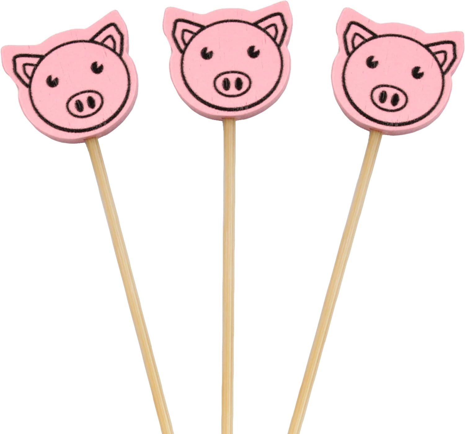 Pig Fancy Cocktail Appetizers Bamboo Toothpick Picks Stirrer Sticks for ...