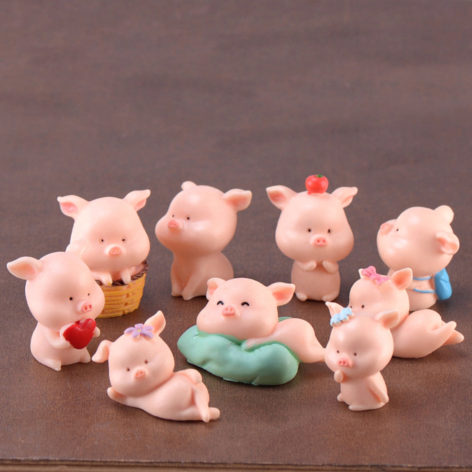 Pig Figurine - Polished Realistic Casting Micro Landscape Resin Pig ...
