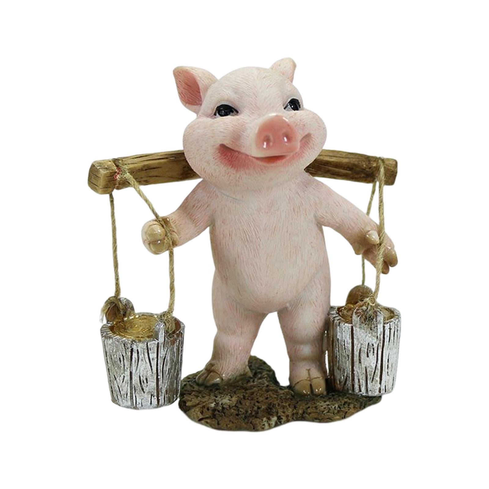 Pig Figurine Small Sculpture Garden Statue Gardening Decoration Outside ...