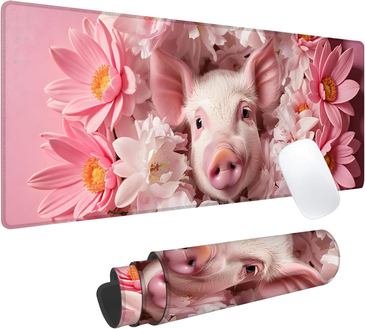 Pig Gaming Mouse Pad, Office Desk Mat, Anti-Slip Rubber Base Cool ...