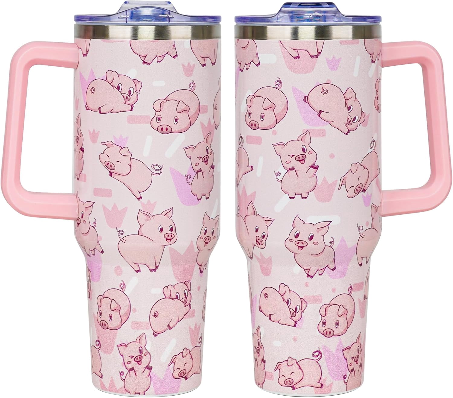 Pig Gifts for Pig Lovers, 40 Oz Tumbler with Handle, Travel Coffee Mug ...