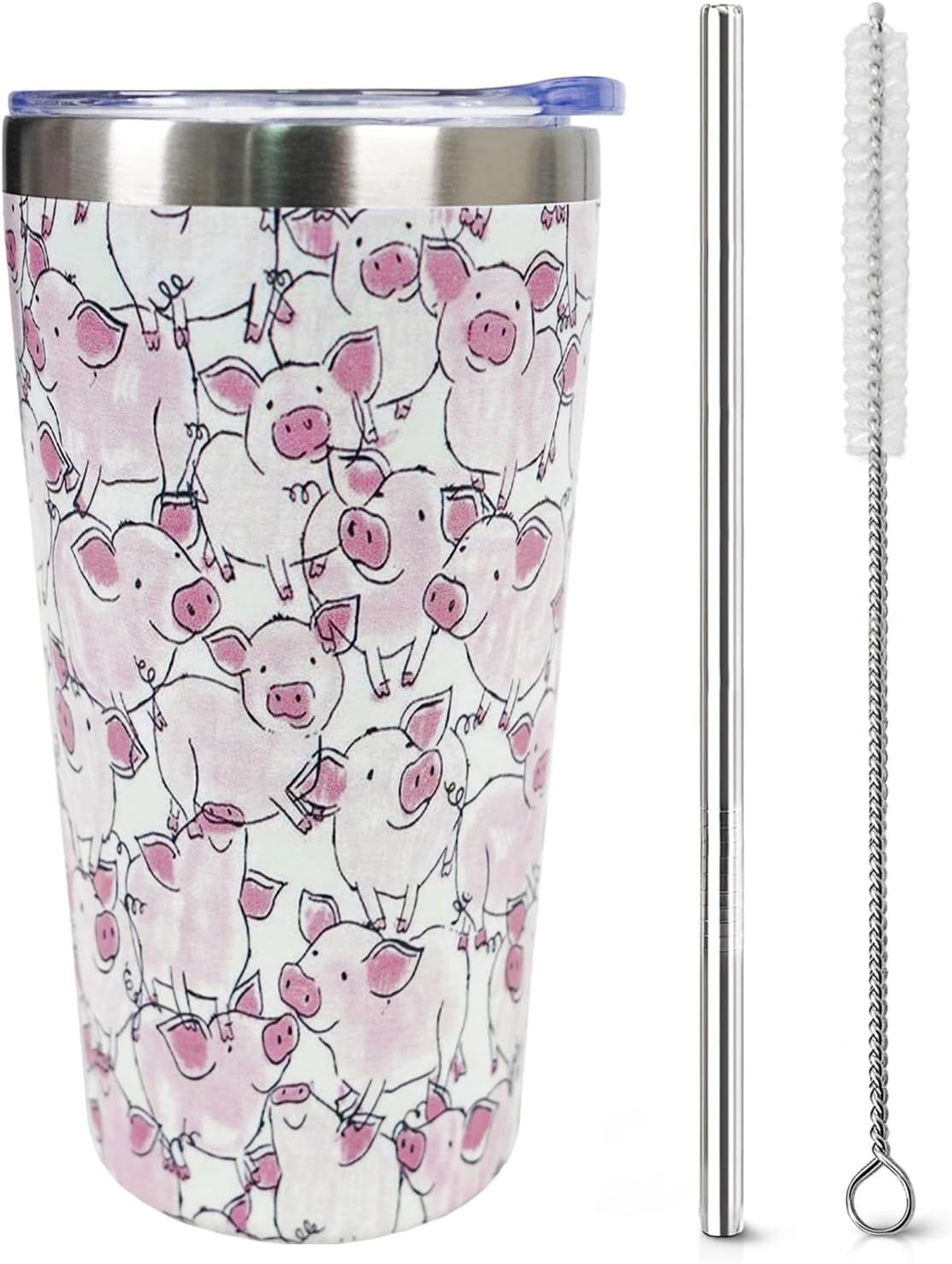 Pig Gifts for Pig Lovers Pig Tumbler Cup With Lid and Straw 10 Oz ...