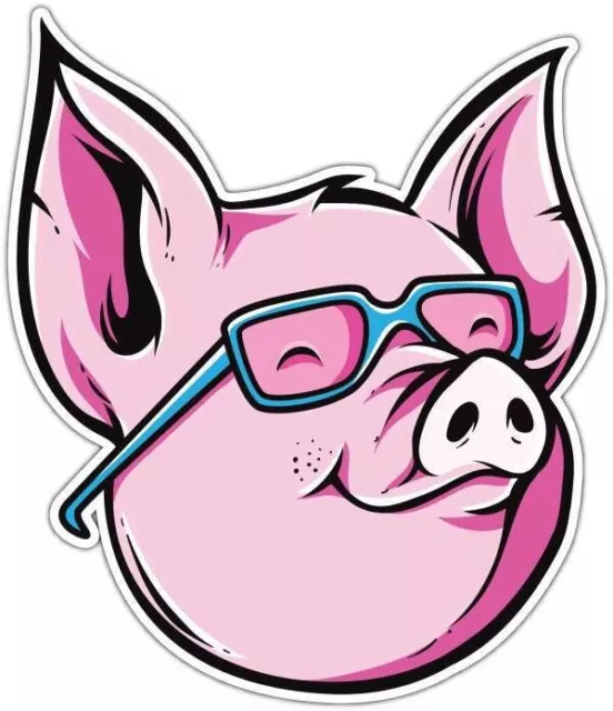 Pig Glasses Face Hog Boar Farm Animal Car Window Stickerphone Decal ...