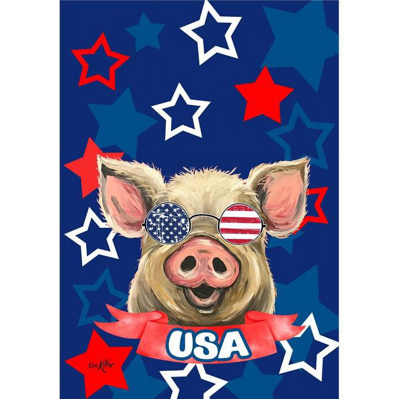 Pig HHS Patriotic House Flag - Walmart.com