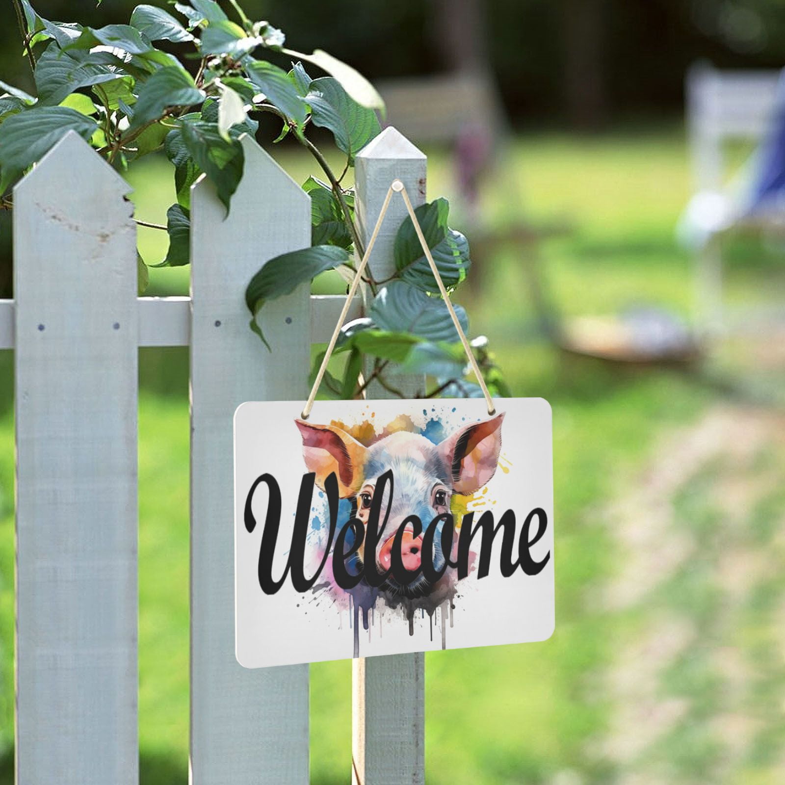 Pig Head Welcome Sign for Front Door Porch Wreath Door Sign Home ...